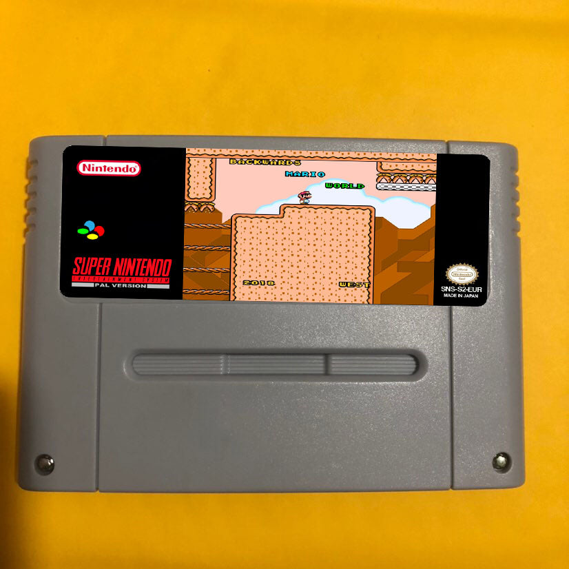BACKWARDS MARIO WORLD SNES PAL /EURO VERSION – 2Dgamecity